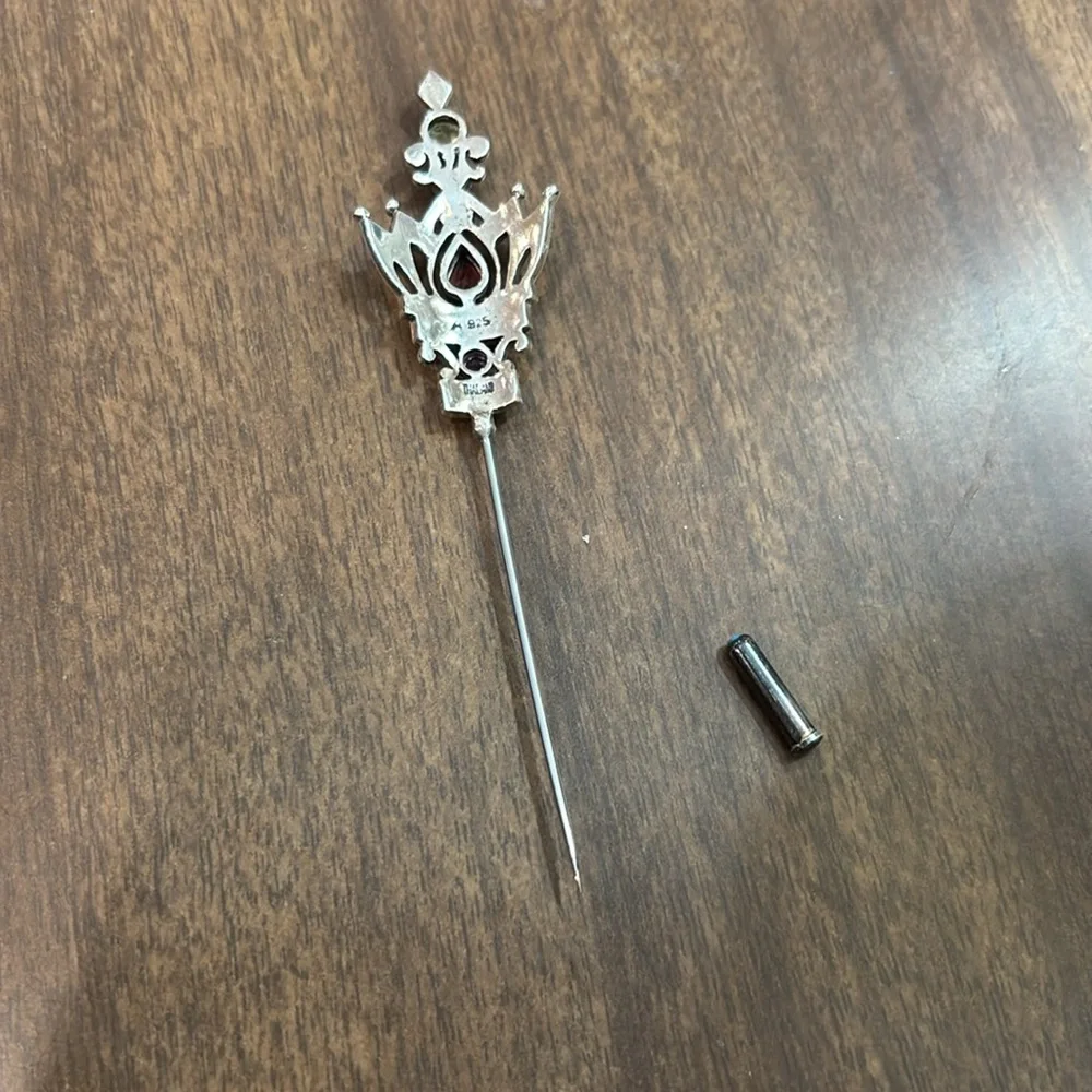 Jewelry | Silver Crown Brooch With Gem Accents | Poshmark